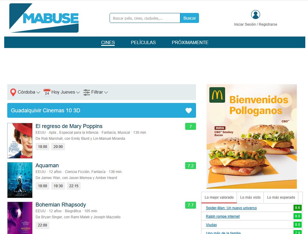 MABUSE dice adiós - Mabuse Cartelera - Entradas de Cine